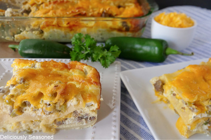 Breakfast Lasagna with Sausage, Egg and Cheese - Deliciously Seasoned