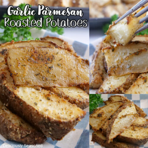 Garlic Parmesan Roasted Potatoes - Deliciously Seasoned