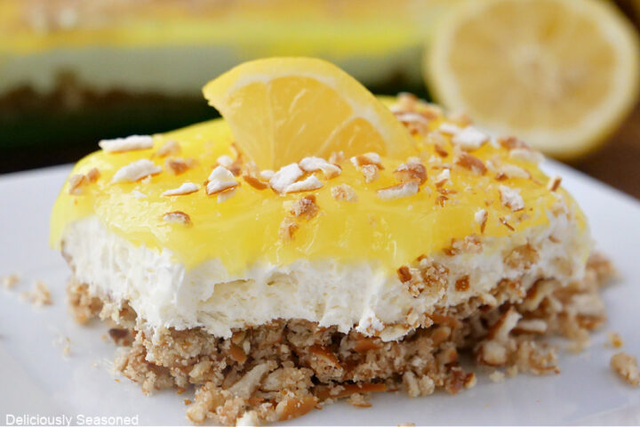 Lemon Pretzel Dessert - Deliciously Seasoned