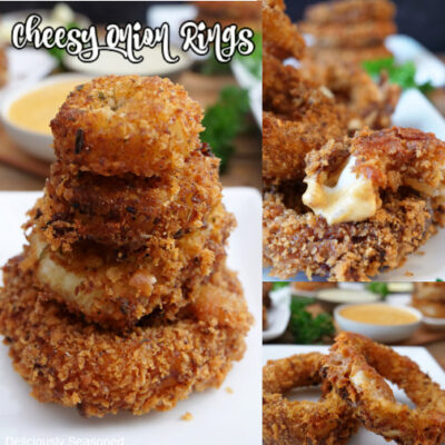 Cheesy Onion Rings - Deliciously Seasoned