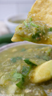 Salsa Verde with Avocado - Deliciously Seasoned