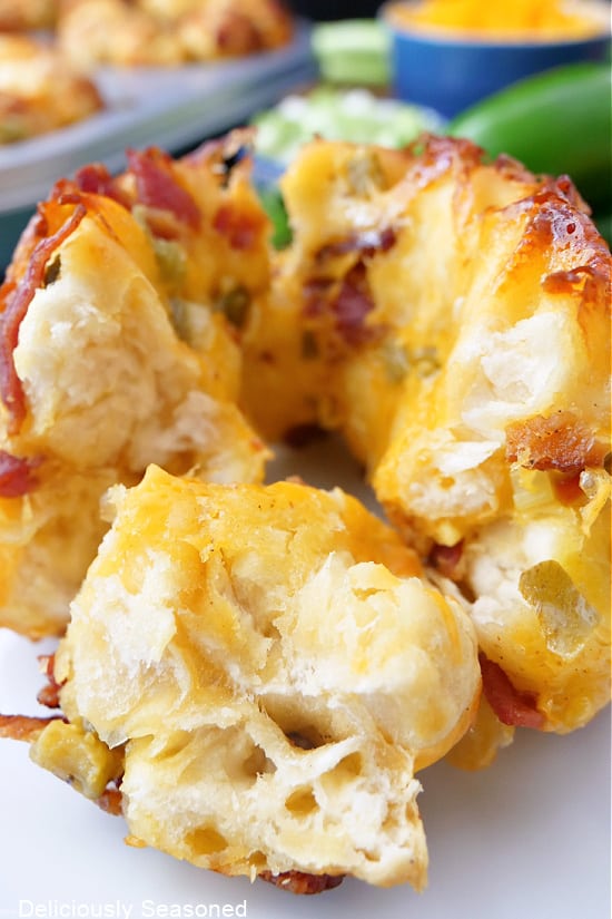 Jalapeno Popper Pull Apart Bread (Mini Bundt Pan Recipe)
