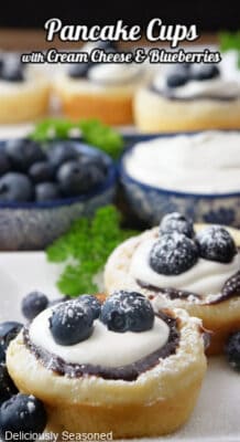 Pancake Cup Recipe with Cream Cheese and Blueberries