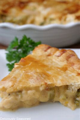 Broccoli Cheddar Chicken Pot Pie - Deliciously Seasoned