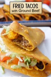Fried Tacos with Seasoned Ground Beef - Deliciously Seasoned