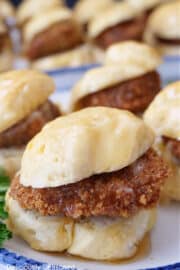 Mini Chicken Biscuits with Honey Butter - Deliciously Seasoned