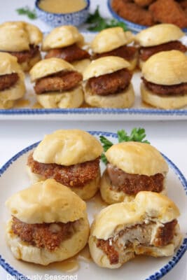 Mini Chicken Biscuits with Honey Butter - Deliciously Seasoned