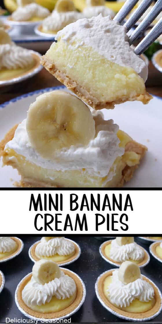 Mini Banana Cream Pies - Deliciously Seasoned