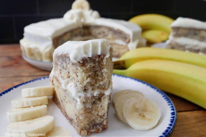 Banana Layer Cake with Cream Cheese Frosting - Deliciously Seasoned