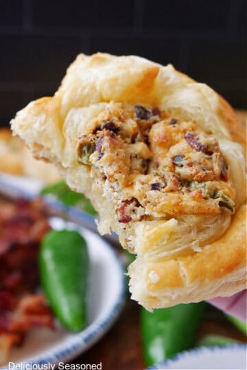 Jalapeno Popper Puff Pastry - Deliciously Seasoned
