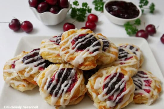 Mini Cherry Pastries with Cream Cheese - Deliciously Seasoned