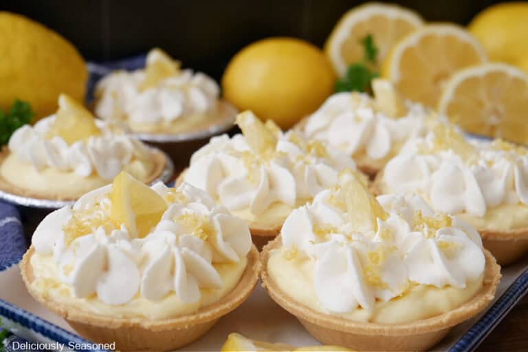Mini Lemonade Cream Cheese Pies - Deliciously Seasoned