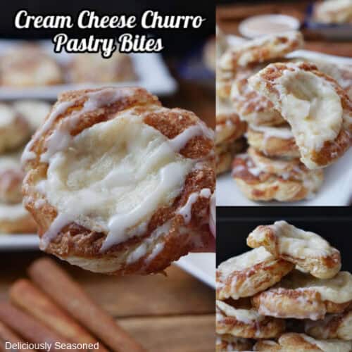 Cream Cheese Churro Pastry Bites - Deliciously Seasoned
