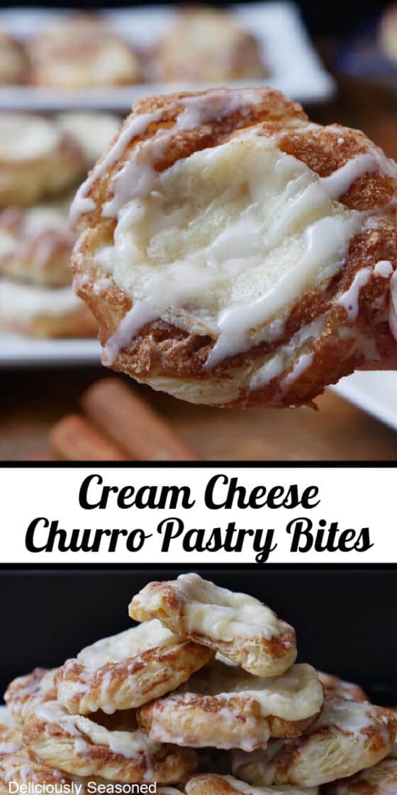 Cream Cheese Churro Pastry Bites - Deliciously Seasoned