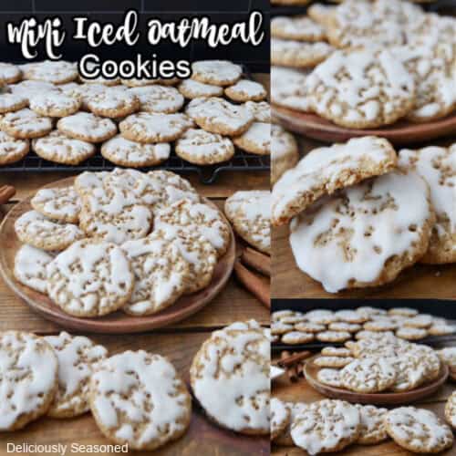 Mini Iced Oatmeal Cookies - Deliciously Seasoned