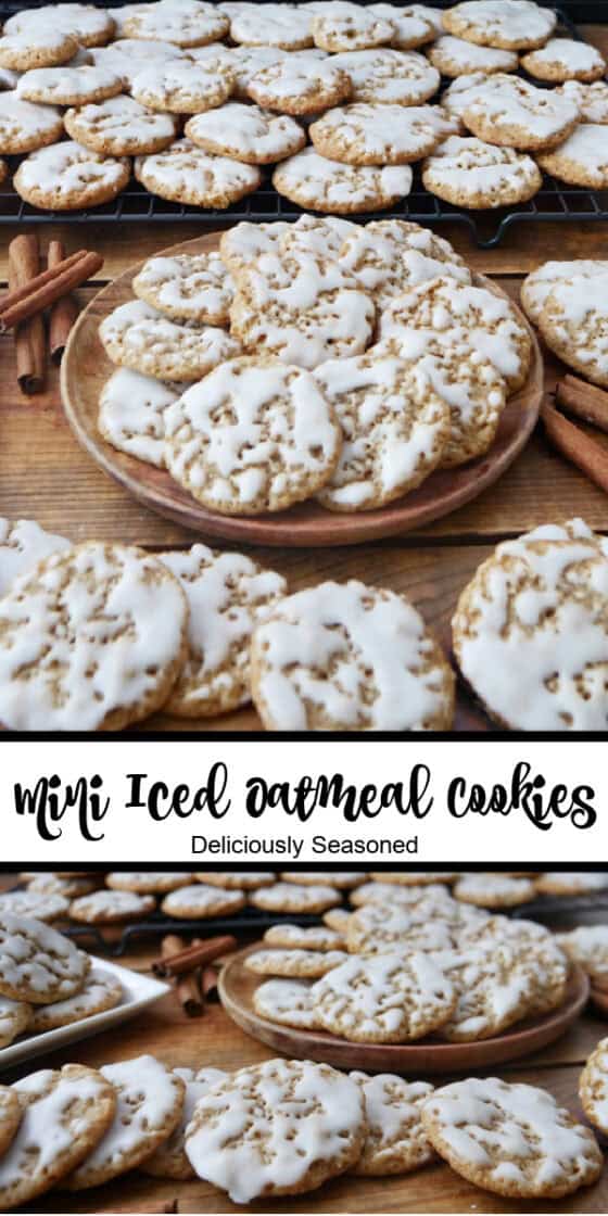 Mini Iced Oatmeal Cookies - Deliciously Seasoned