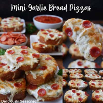 Mini Garlic Bread Pizzas - Deliciously Seasoned