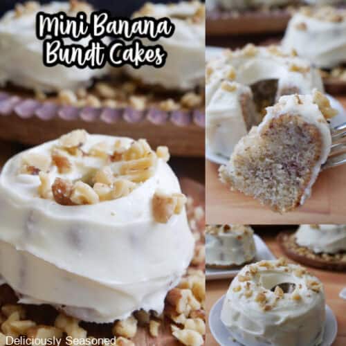 Mini Banana Bundt Cakes - Deliciously Seasoned