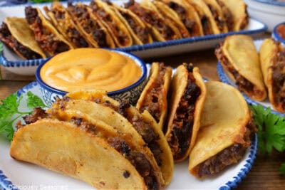 Mini Fried Beef Tacos - Deliciously Seasoned