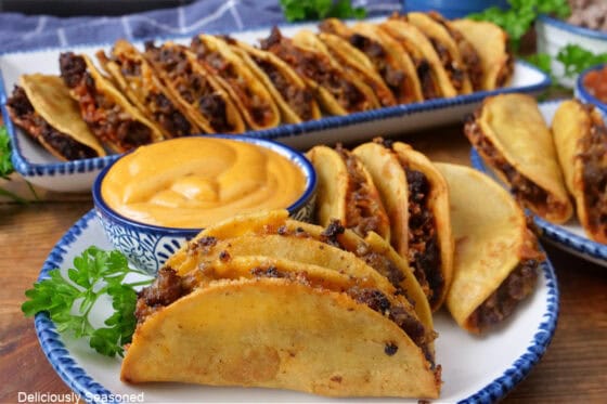 Mini Fried Beef Tacos - Deliciously Seasoned