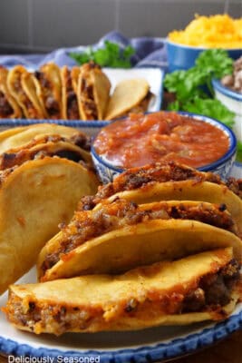 Mini Fried Beef Tacos - Deliciously Seasoned