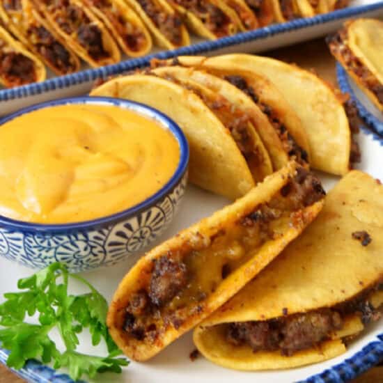 Mini Fried Beef Tacos - Deliciously Seasoned