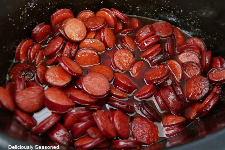 Slow Cooker Smoked Sausage - Deliciously Seasoned