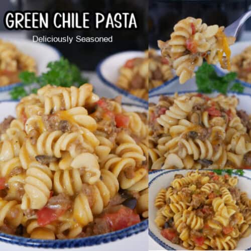 Green Chile Pasta - Deliciously Seasoned