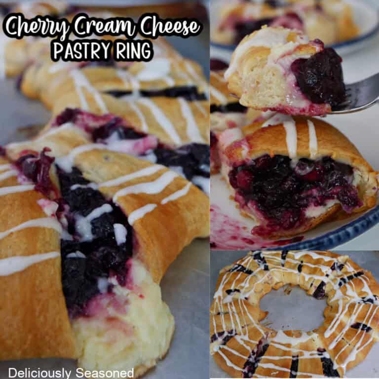 Cherry Cream Cheese Pastry Ring - Deliciously Seasoned