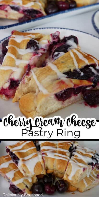 Cherry Cream Cheese Pastry Ring - Deliciously Seasoned
