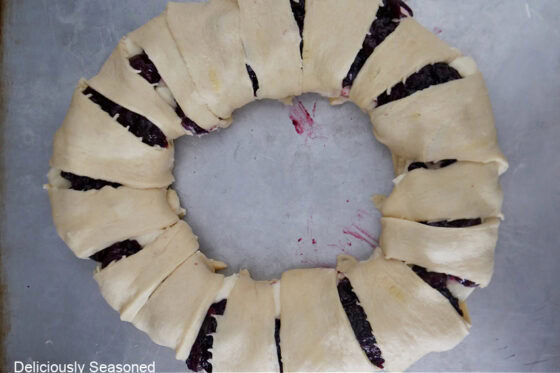 Cherry Cream Cheese Pastry Ring - Deliciously Seasoned