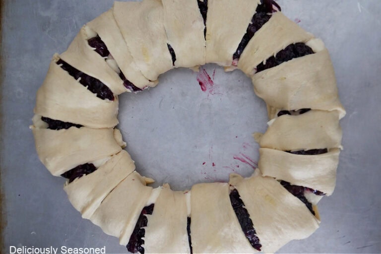 Cherry Cream Cheese Pastry Ring - Deliciously Seasoned
