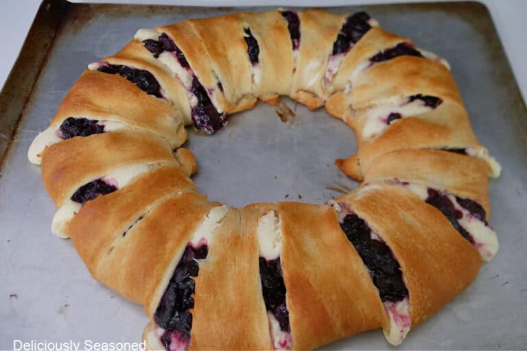 Cherry Cream Cheese Pastry Ring - Deliciously Seasoned