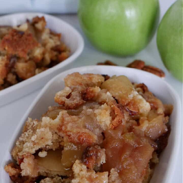 Apple Cake with Brown Sugar Pecan Topping - Deliciously Seasoned