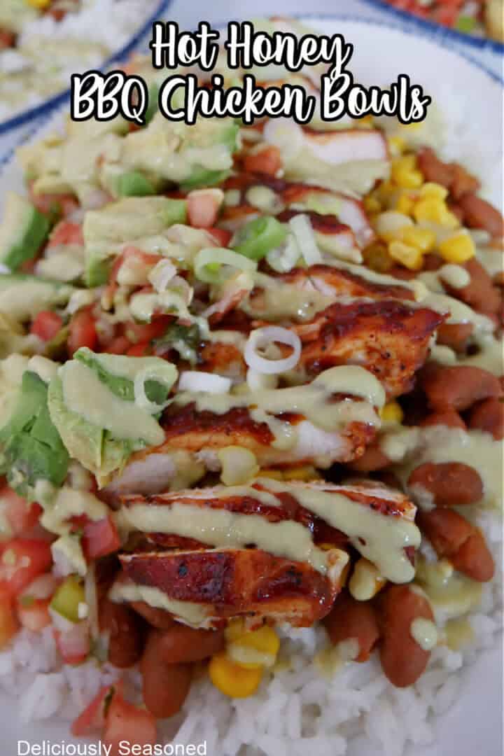 Hot Honey BBQ Chicken Bowls - Deliciously Seasoned