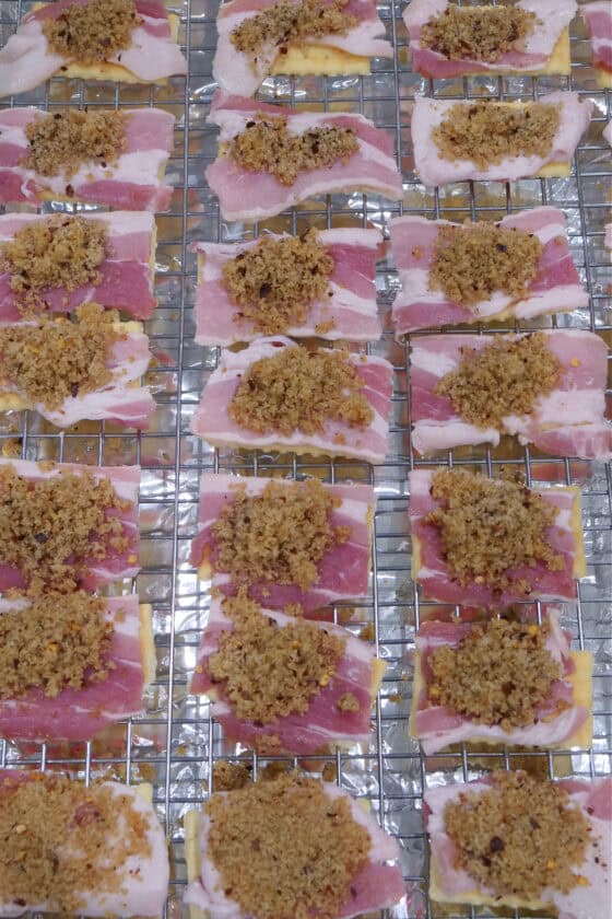Candied Bacon Crackers - Deliciously Seasoned