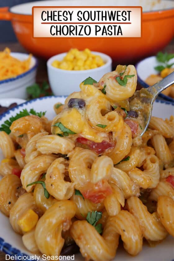 Cheesy Southwest Chorizo Pasta - Deliciously Seasoned