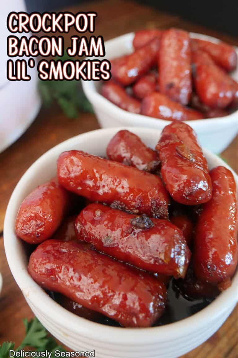 Crockpot Bacon Jam Little Smokies - Deliciously Seasoned