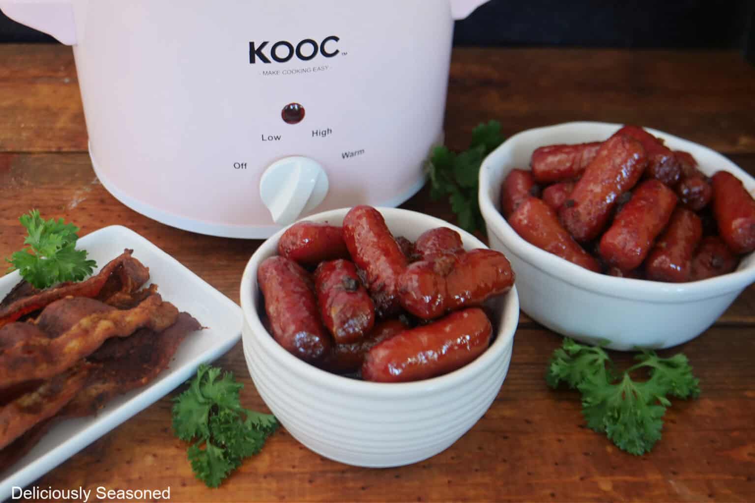 Crockpot Bacon Jam Little Smokies - Deliciously Seasoned