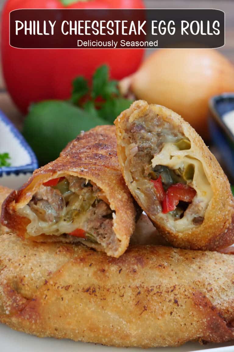 Philly Cheesesteak Egg Rolls - Deliciously Seasoned