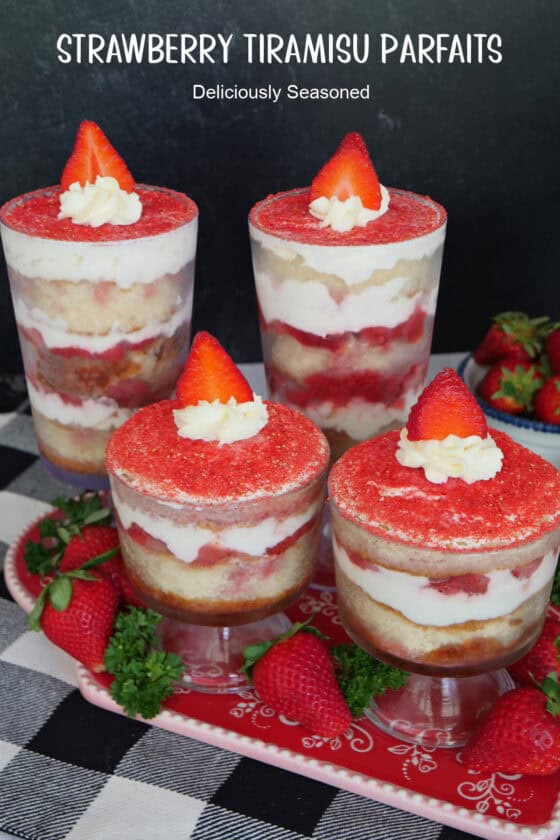 Strawberry Tiramisu Parfaits - Deliciously Seasoned